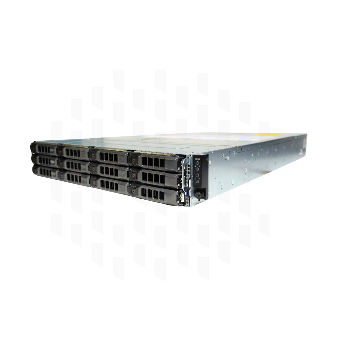 12 Bay LFF Dell PowerEdge C6400 Enclosure + 4x C6420 Node Servers